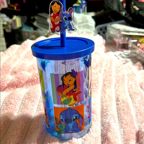 Disney | Toys | Disney Blue Lilo Stitch 7 Oz Glass Tumbler With Straw ...